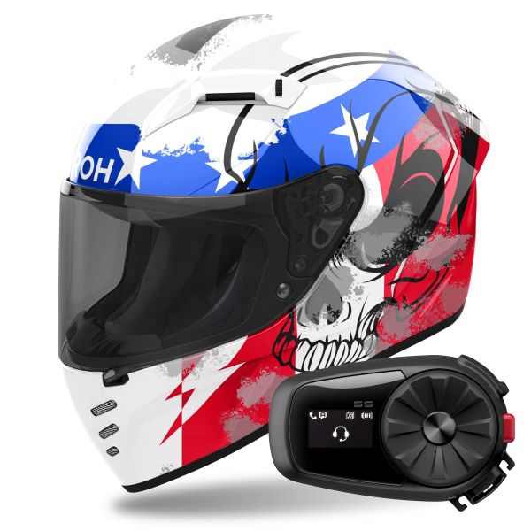 Pack Casco + Kit Bluetooth : Airoh Connor Nation + Kit Bluetooth 5S ...