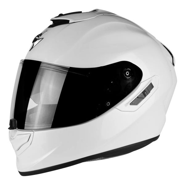 Pack Casco + Kit Bluetooth : Scorpion Exo 1400 Evo Air Solid Pearl White + Kit Bluetooth SMH5 ...