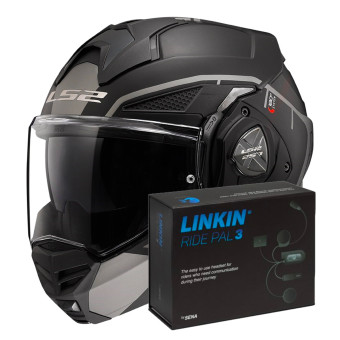 Pack Casco + Kit Bluetooth : LS2 Advant X Metryk Matt Titanium FF901 ...
