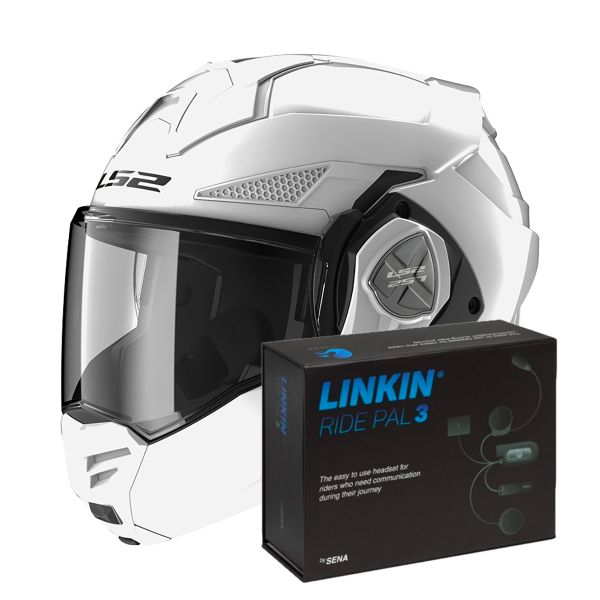 Pack Casco + Kit Bluetooth : LS2 Advant X White FF901 + Linkin Ride Pal ...