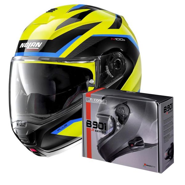 Pack Casco + Kit Bluetooth : Nolan N100 5 Plus Overland N-Com Led ...