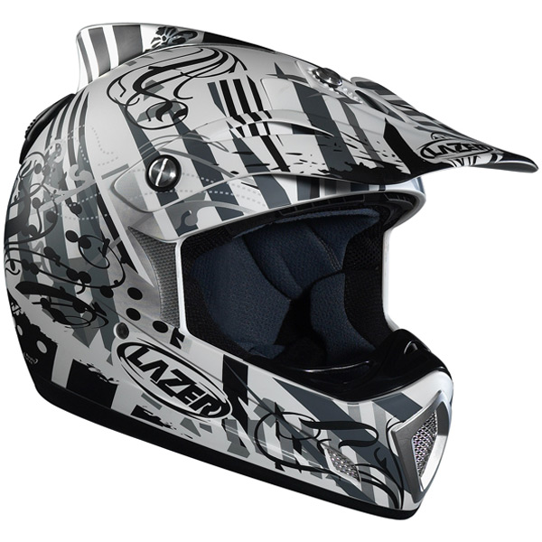 Casco moto Lazer MX6 Octopous Blanco Negro Mate Envío Inmediato ...