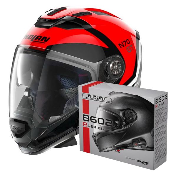 Pack Casco + Kit Bluetooth : Nolan N70 2 GT Glaring N-Com 47 + Kit Bluetooth B602R N100-5 - N90 ...
