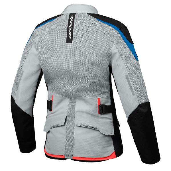 Chaqueta moto Ixon M-Njord Lady Light Grey Blue Bright Red Al Mejor ...